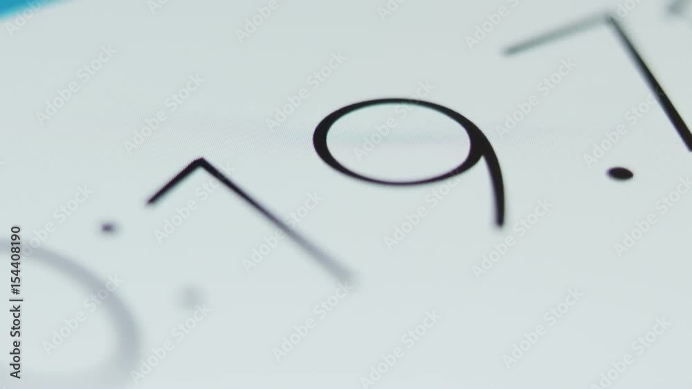 Video Stock Thin number fonts countdown close up in white background ...