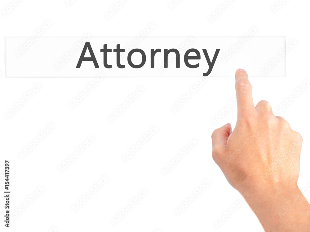 Attorney - Hand pressing a button on blurred background concept on ...