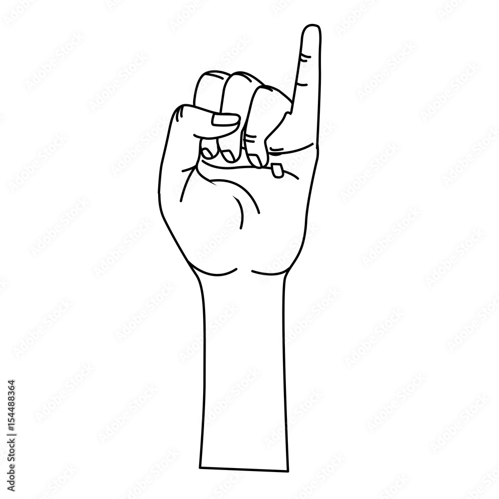 line cute hand with pinky up symbol Stock Vector | Adobe Stock