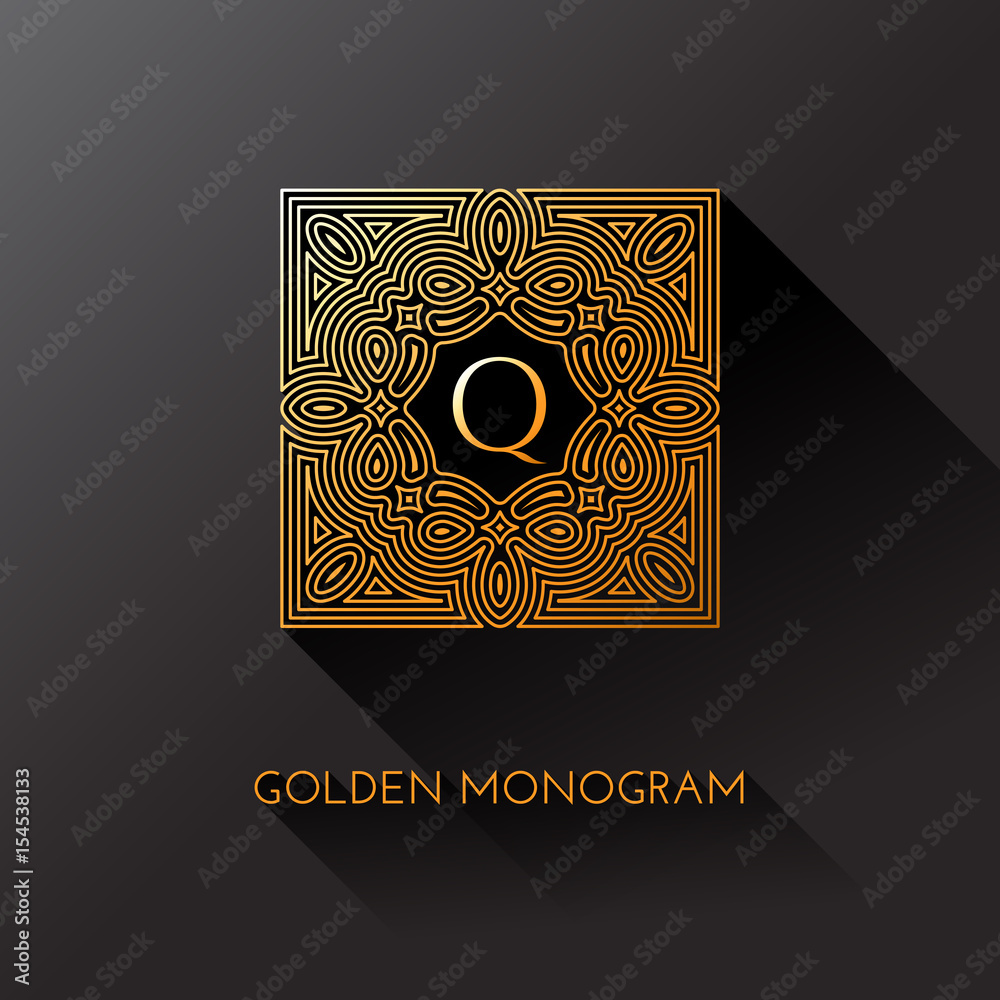 Golden monogram Stock Vector | Adobe Stock
