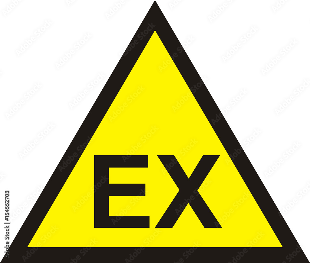 Vetor de ATEX Explosive atmosphere area zone warning sign. do Stock ...