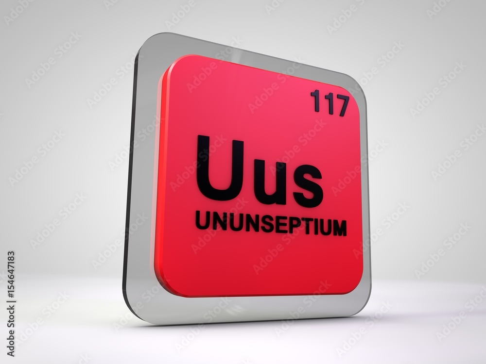 Ununseptium - New - chemical element periodic table 3d illustration ...