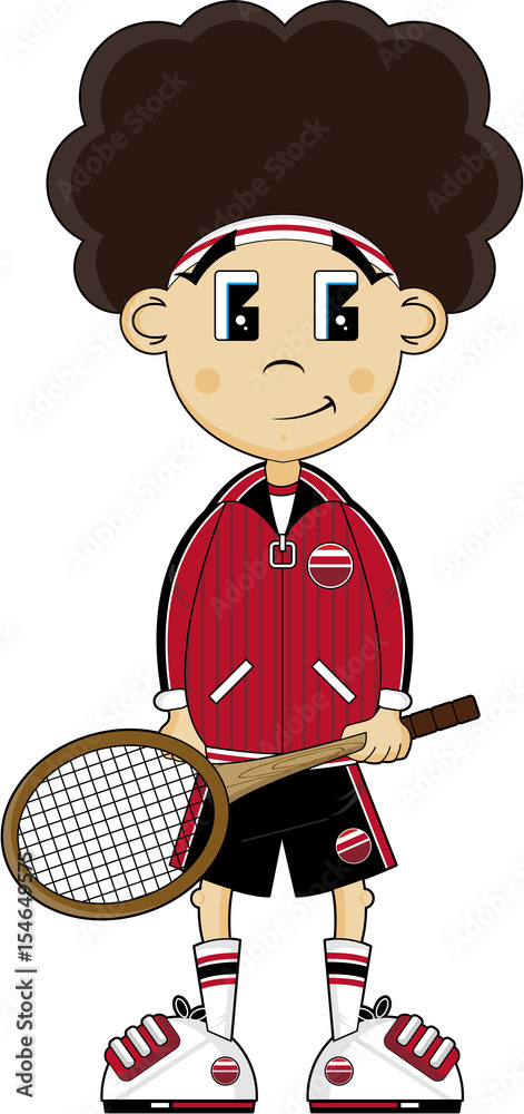 Cartoon Tennis Player Stock Vector | Adobe Stock