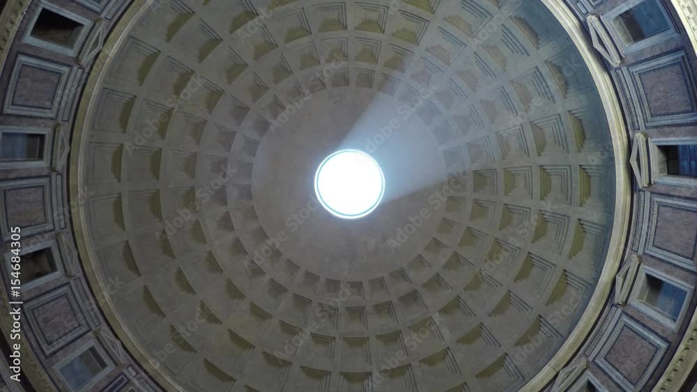 Rome Italy Pantheon famous tourist attraction turning around looking ...