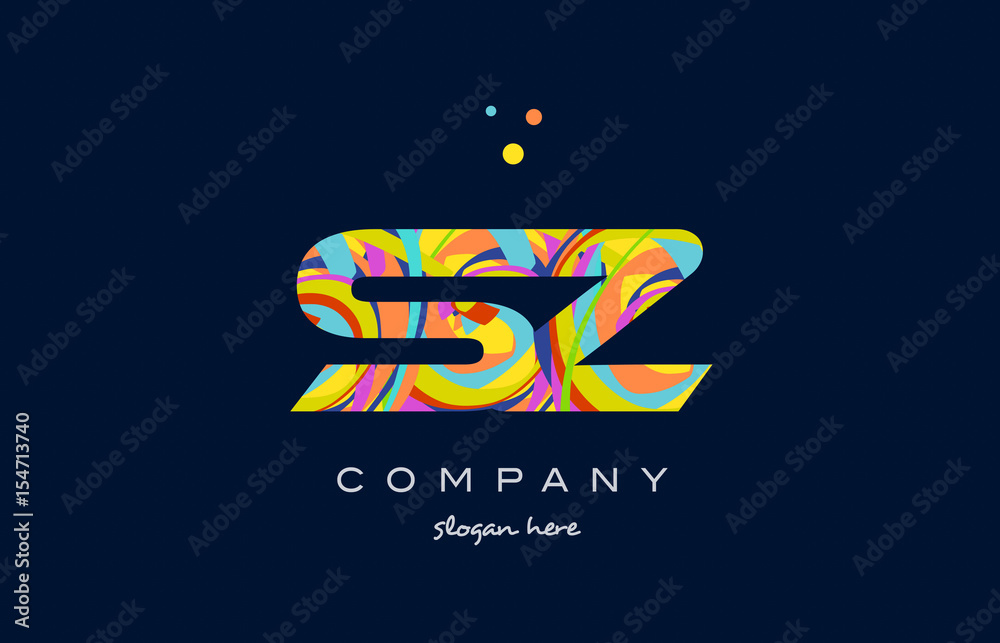 sz s z colorful alphabet letter logo icon template vector Stock Vector ...