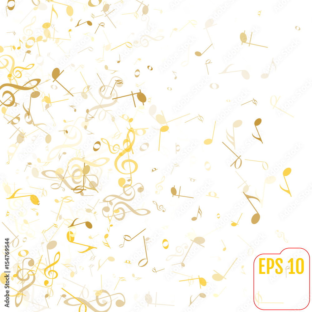 Vector Falling Notes Background. Frame of Treble Clefs, Bass Clefs and ...