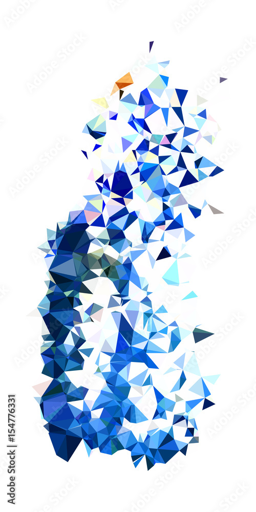 Abstract color splash shape. Triangulated geometric low poly background ...