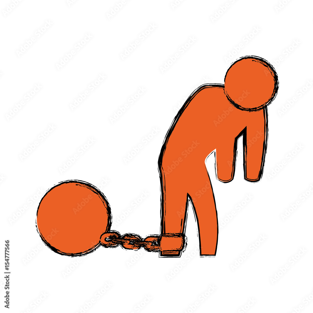 Vecteur Stock man silhouette chained vector icon illustration graphic ...