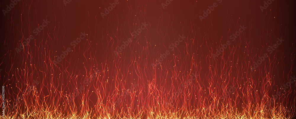 Golden abstract fire sparkles or glitter lights. Festive gold ...