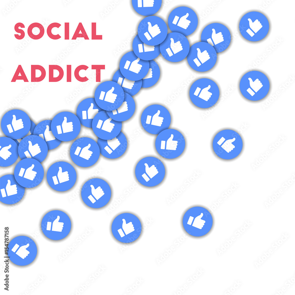 Social addict. Social media icons in abstract shape background with ...