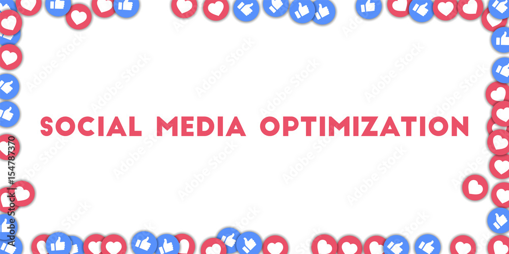 Social media optimization. Social media icons in abstract shape ...