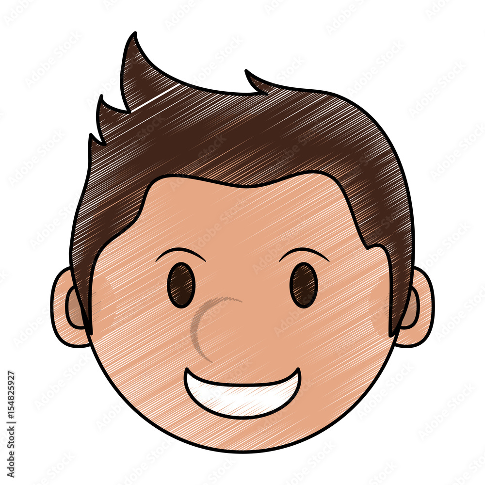 Smiling Man Face Cartoon