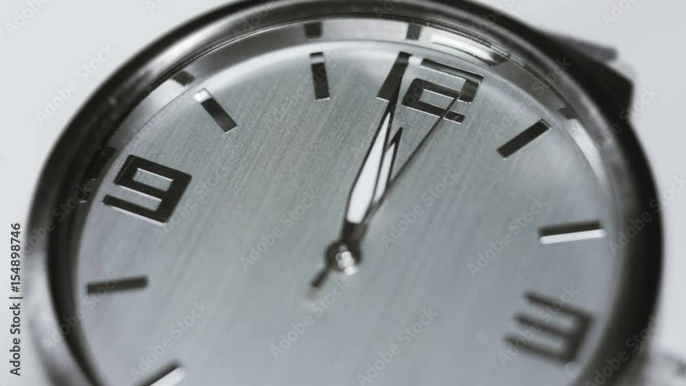 Clock Timelapse. Time is moving fast. 4K timelapse of a classic silver ...