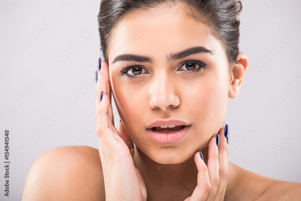 Beauty woman face portrait close up. Beautiful model girl with perfect ...