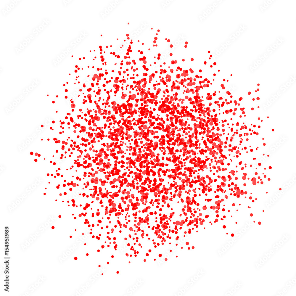 Abstract red dots on white background. Explosion of spots. Design ...