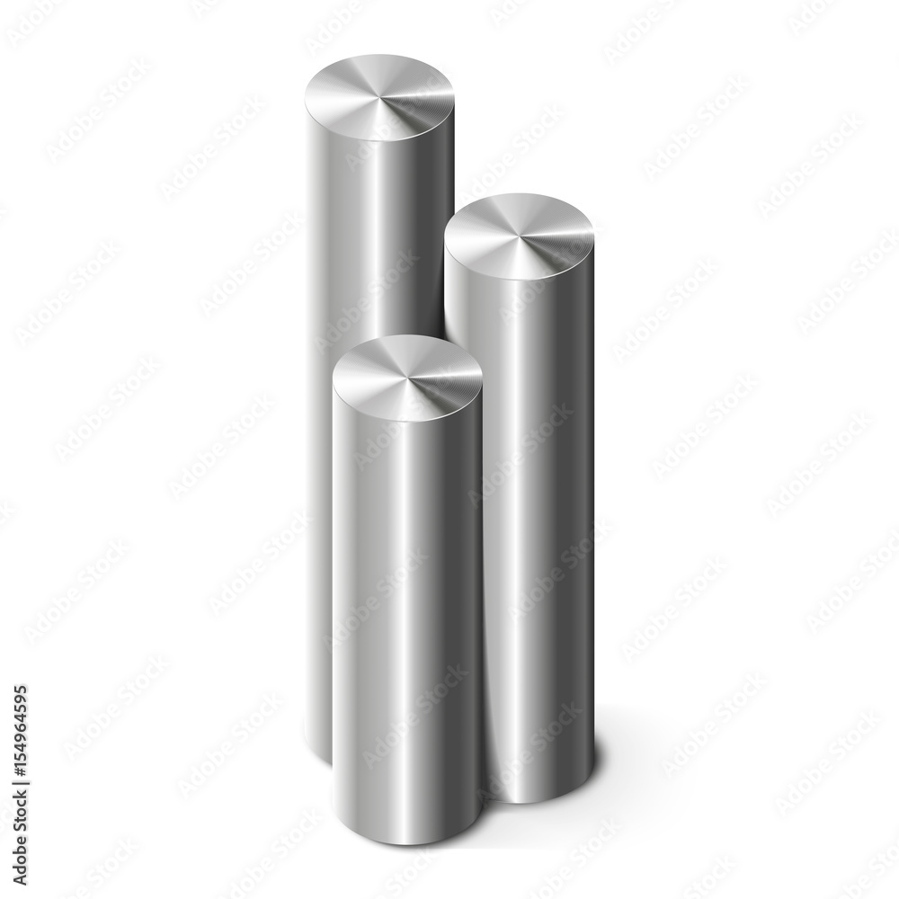 Metal cylinders on white Stock ベクター | Adobe Stock