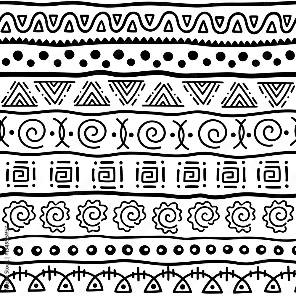 Vecteur Stock Seamless pattern in ethnic style. Ornamental element ...
