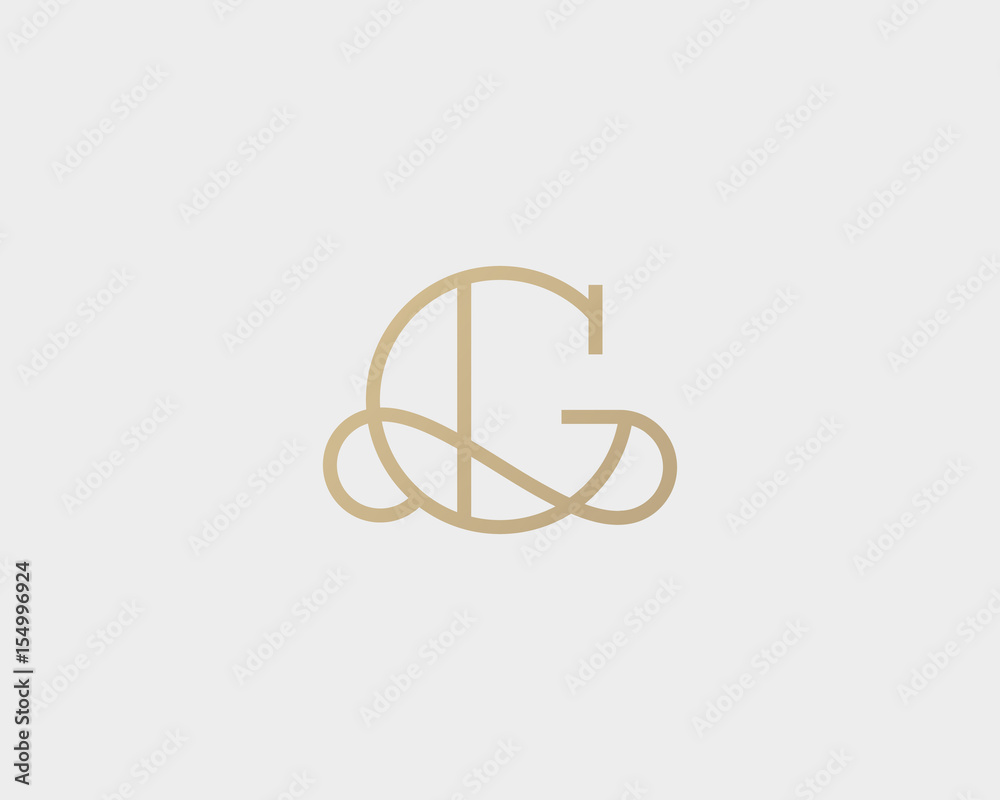 Elegant line curve vector logotype. Premium letter G logo design ...