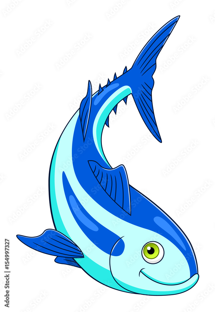 Cartoon cheerful tuna Stock Vector | Adobe Stock
