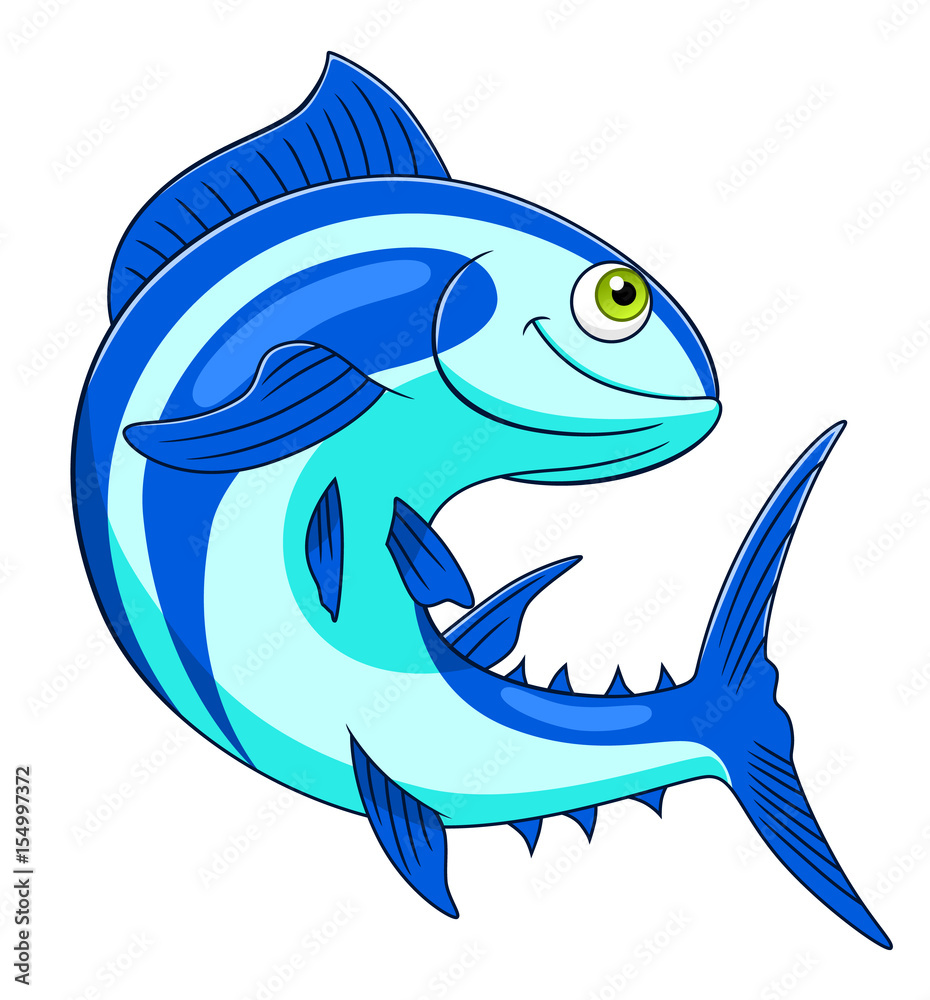 Cartoon cute tuna Stock Vector | Adobe Stock