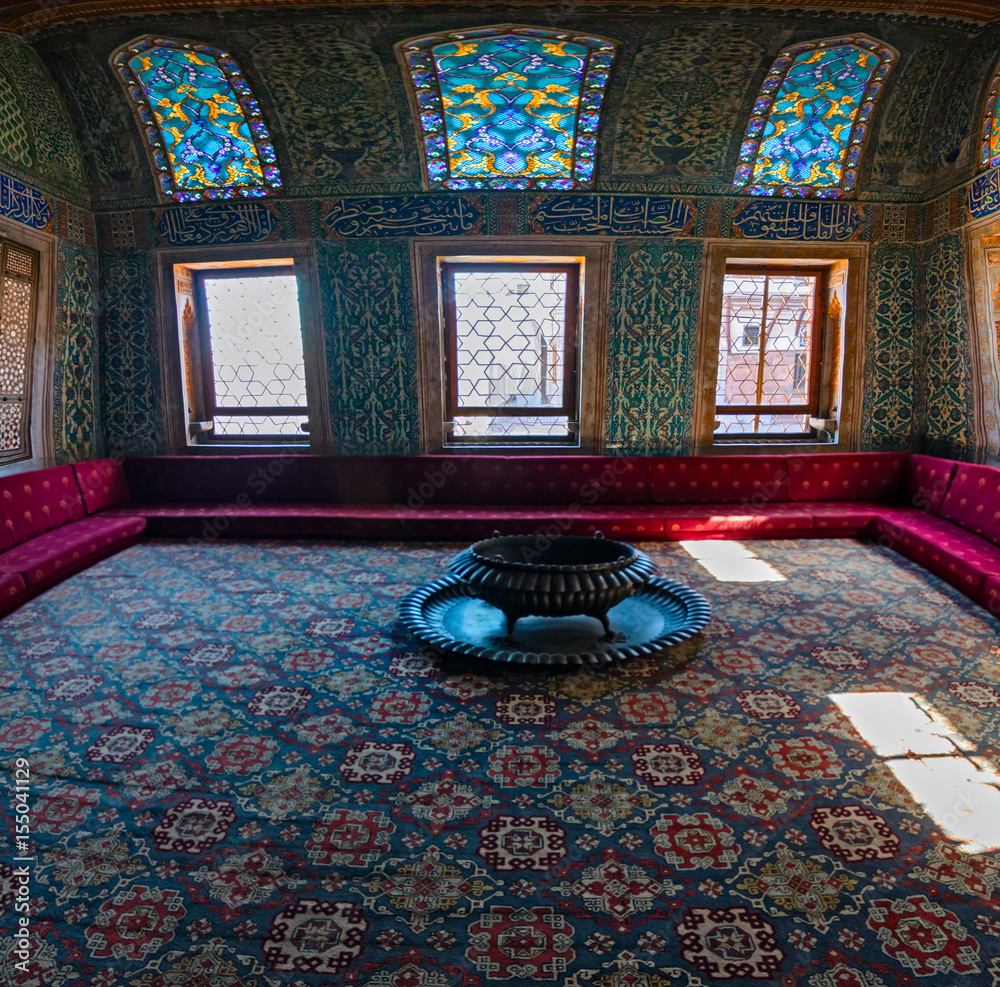 Harem buildings in the "Topkapi" palace, rich in precious decorations ...