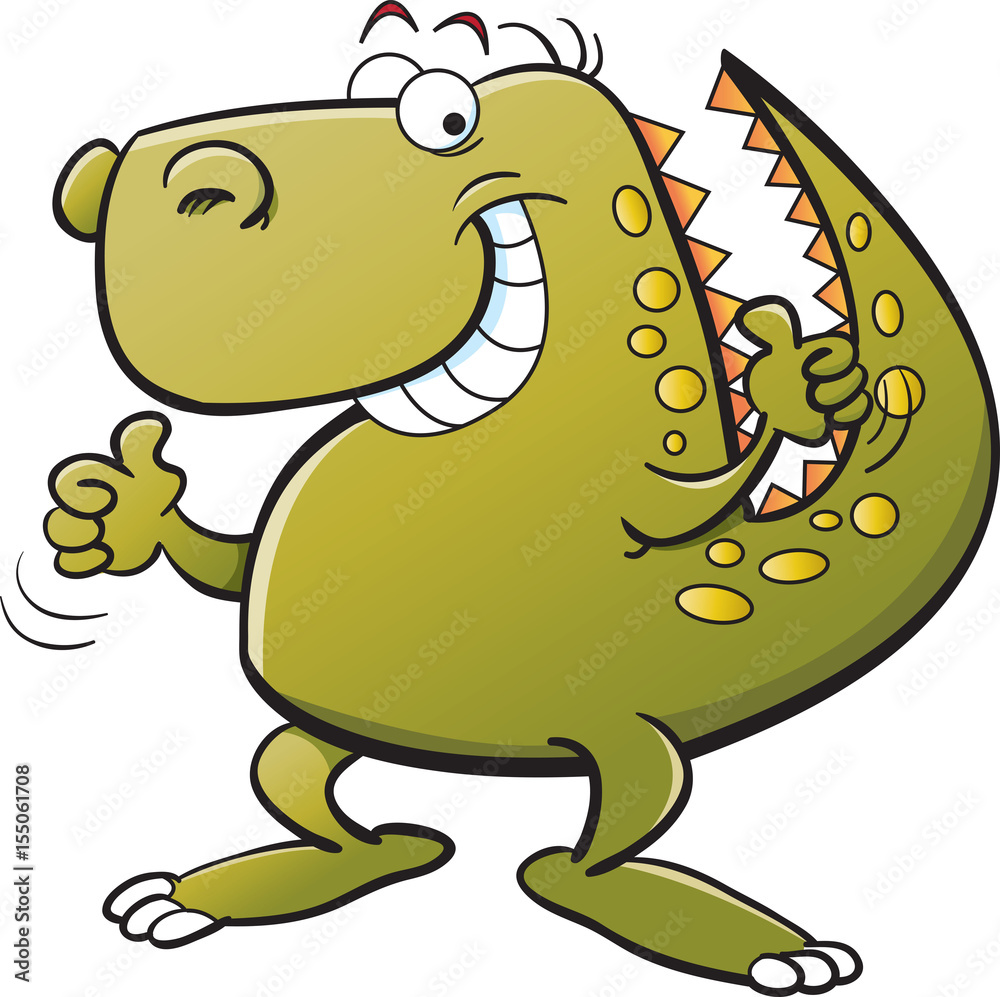 Vecteur Stock Cartoon illustration of a dinosaur giving thumbs up ...