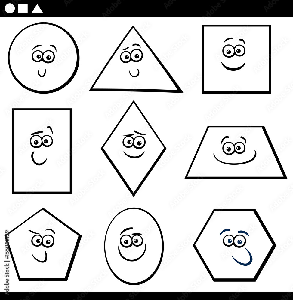 Basic Geometric Shapes for coloring Stock Vector | Adobe Stock
