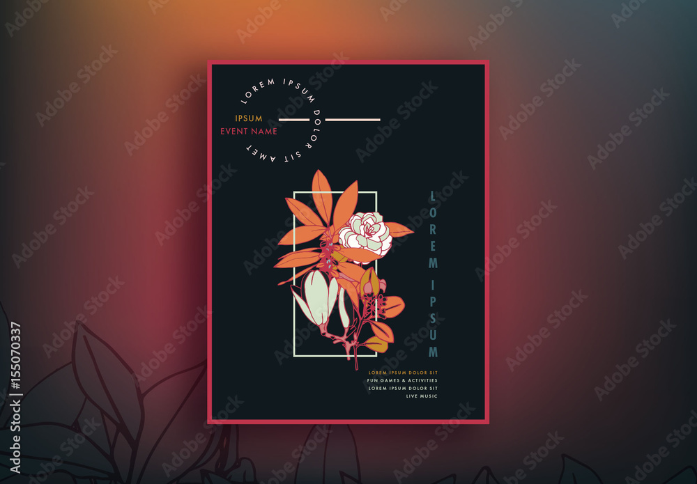 Modern Abstract Event Poster Layout Stock Template | Adobe Stock