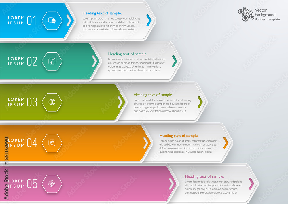 Infographics Vector Background 5-Step Process Stock Vector | Adobe Stock