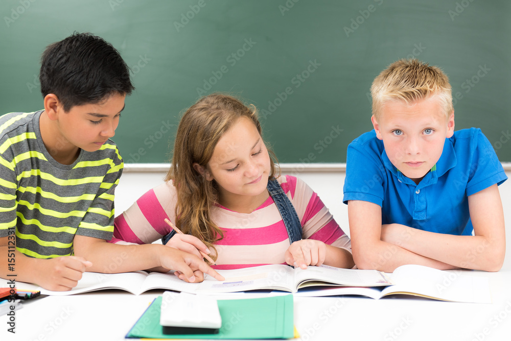 schüler lernen zusammen Stock-Foto | Adobe Stock
