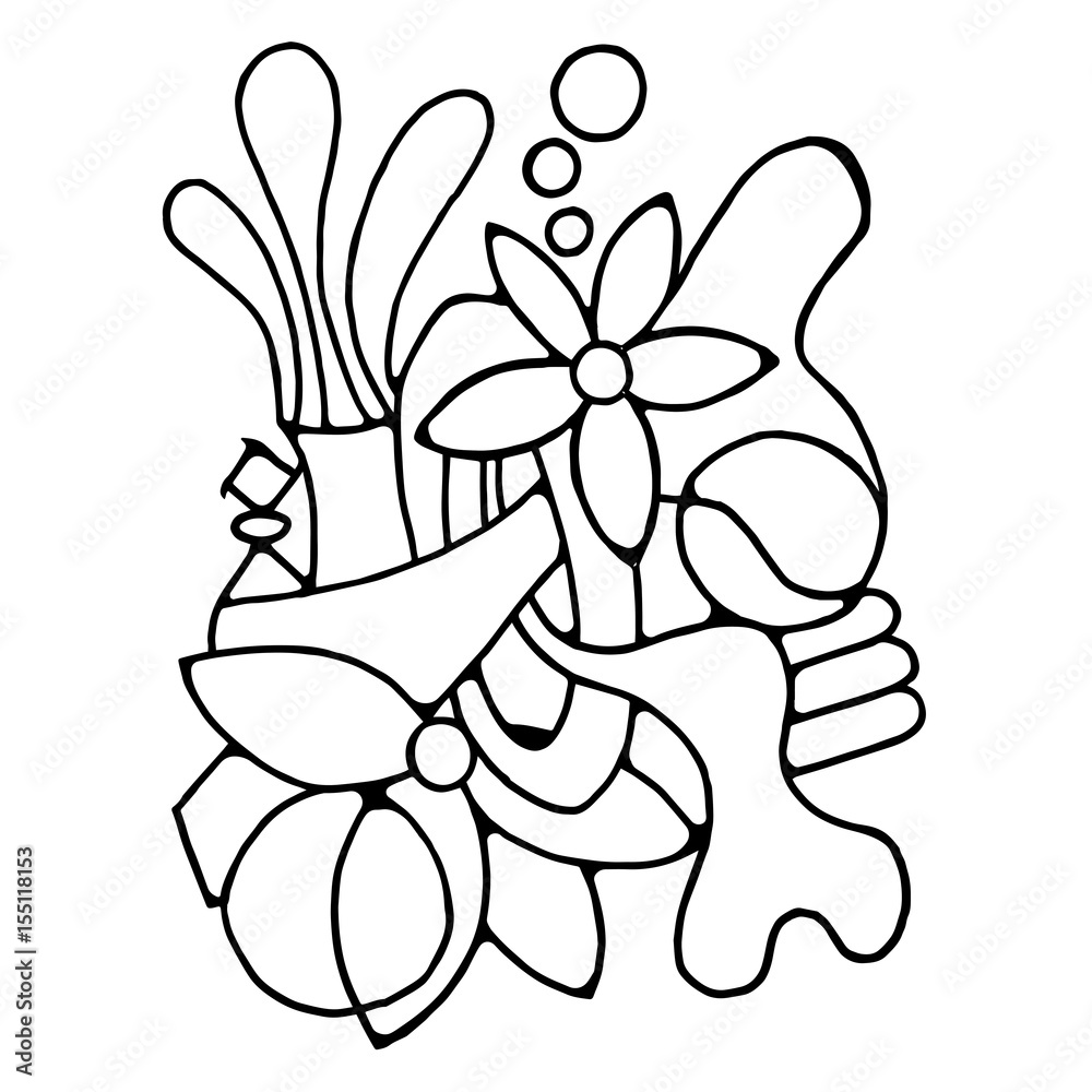 Outline of abstract art for coloring page. Stock Illustration | Adobe Stock