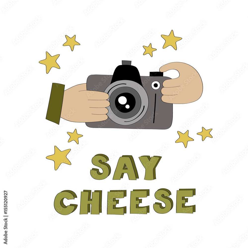 Say cheese vector illustration Stock-Vektorgrafik | Adobe Stock