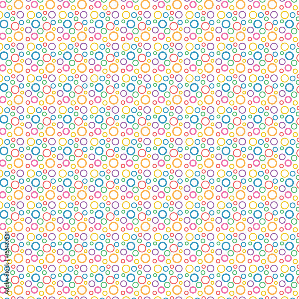 Rainbow circles pattern on white background Stock Illustration | Adobe ...