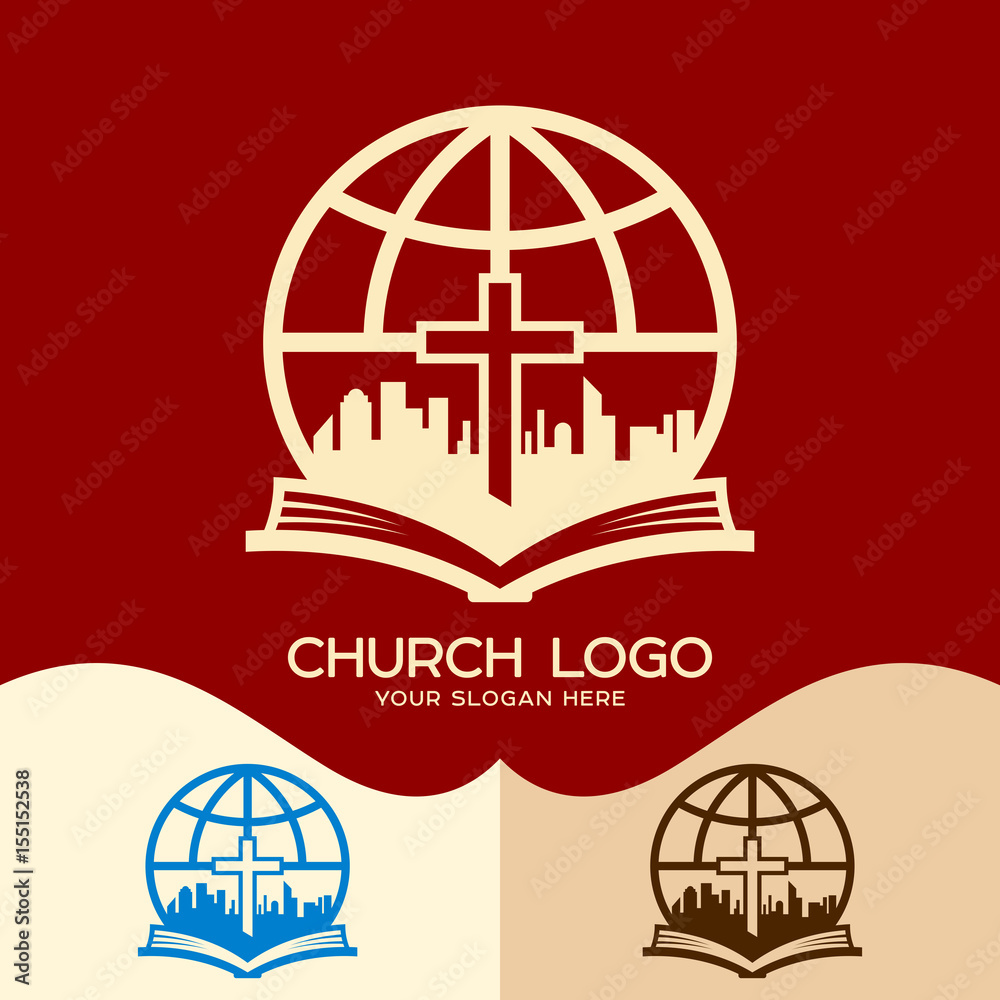 Church logo. Cristian symbols. The Church of Jesus Christ in the middle ...