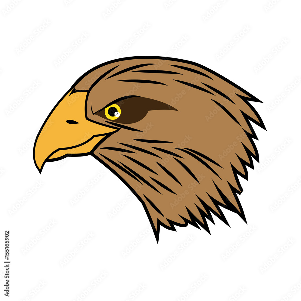 cartoon head bald eagle bird national american vector illustration ...