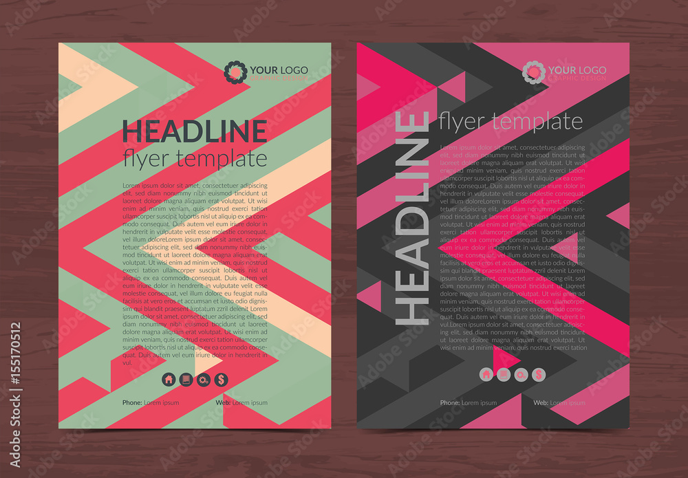Multipurpose Flyer Layout with Geometric Element 3 Stock Template ...