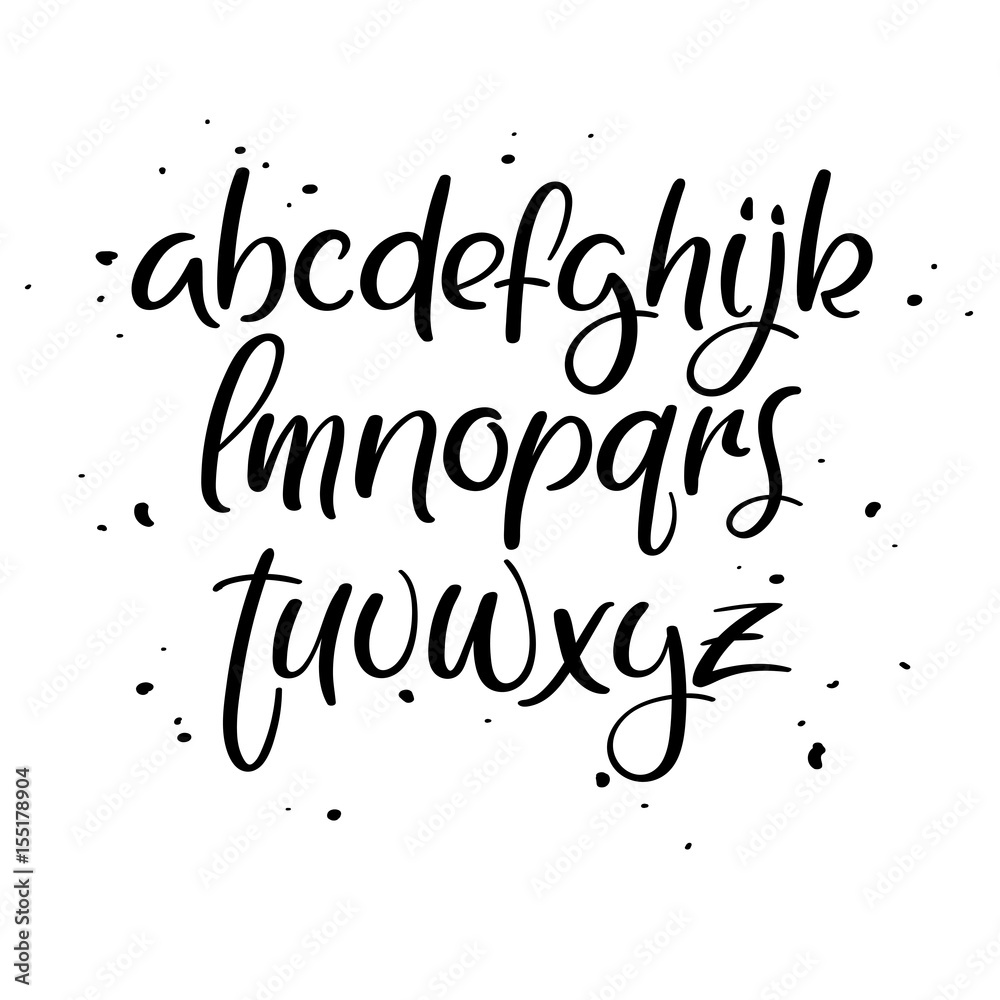 Brushpen alphabet. Modern calligraphy font. Handwritten letters. Vector ...
