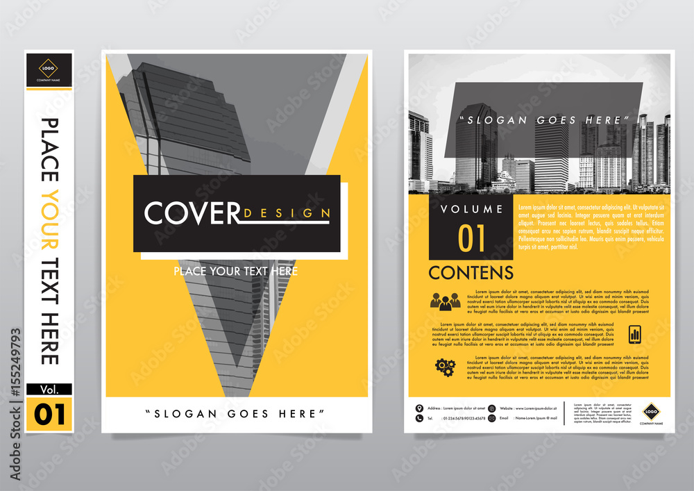 Cover page design template illustration.Business flyer poster magazineใ ...
