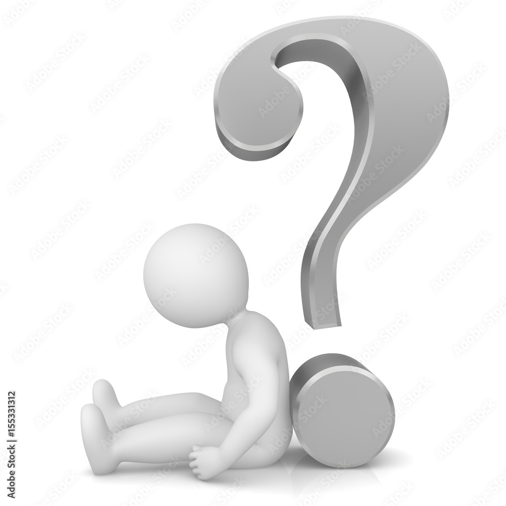 question mark interrogation point punctuation sign silver grey gray 3d ...