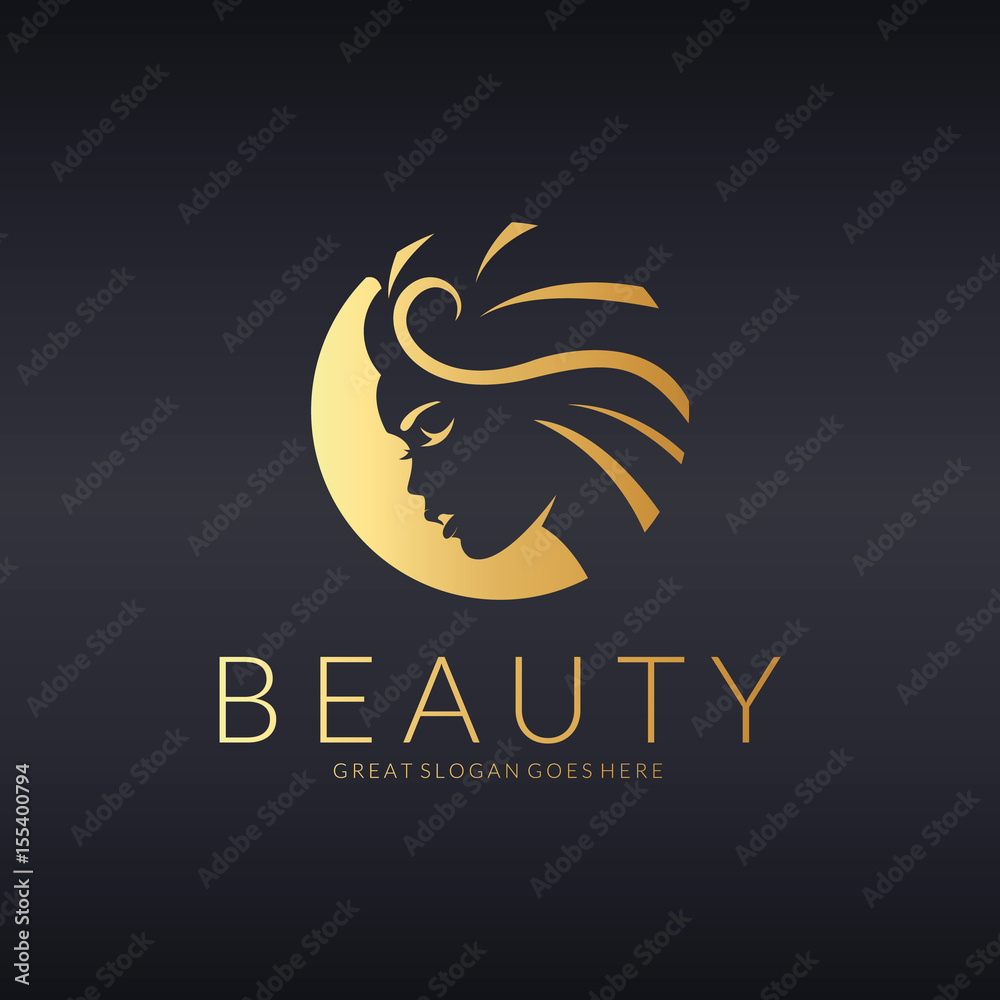 Beauty girl logo. Beautiful girl vector illustration Stock Vector ...