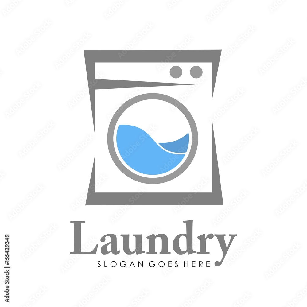Unique and creative laundry logo design vector Stock Vector | Adobe Stock