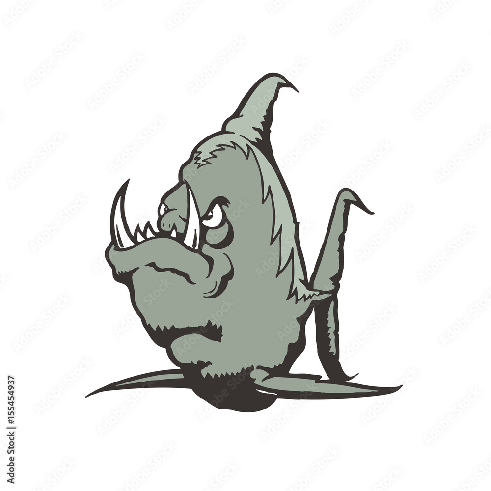 Sea Monster cartoon character. Vector Illustration. Stock Vector ...