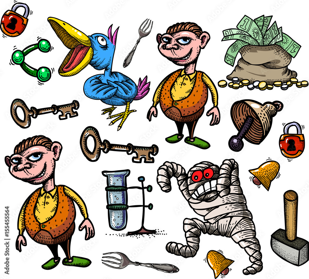 Cartoon characters seamless pattern. Pattern is included in file ...