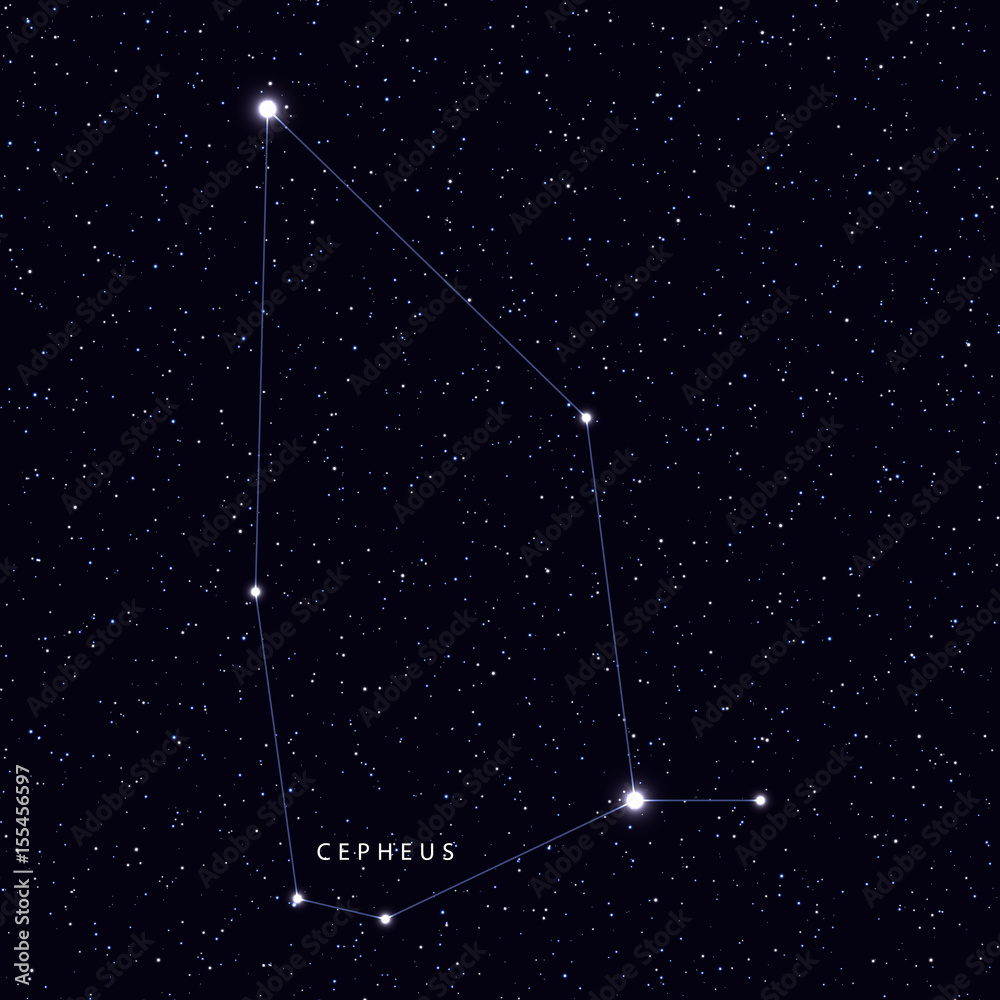 Sky Map with the name of the stars and constellations. Astronomical ...