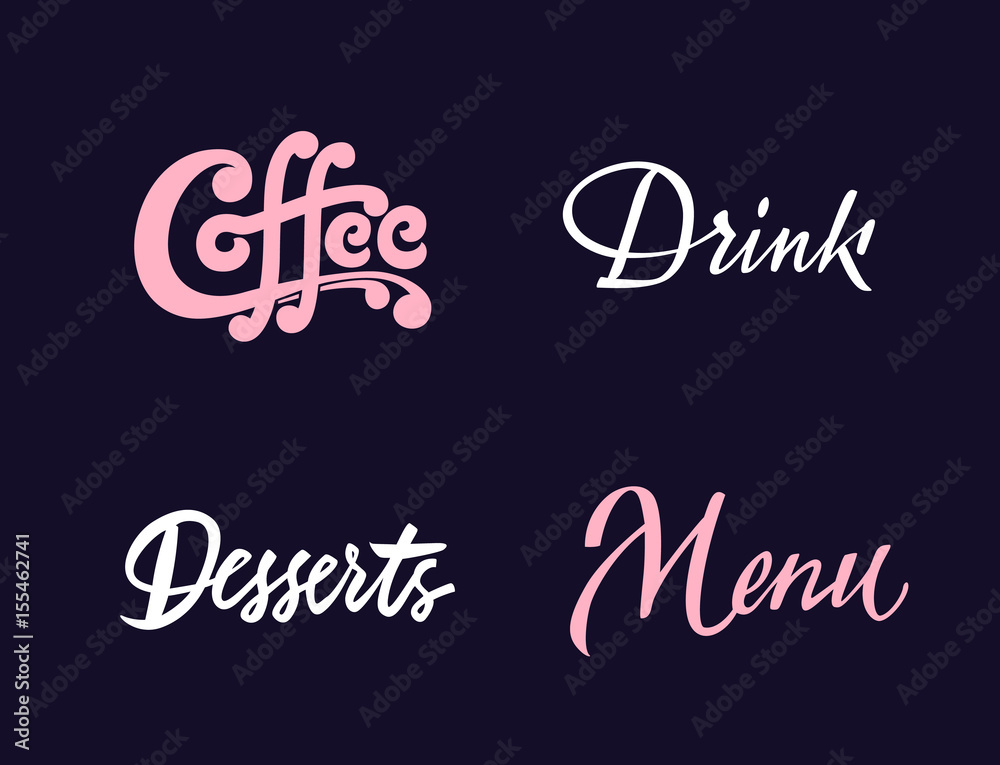 Coffee house lettering set Stock Vector | Adobe Stock