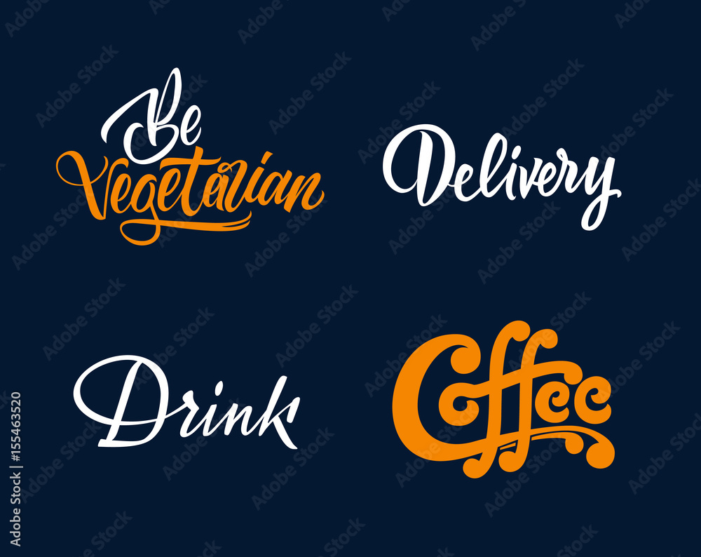 Drink lettering set Stock Vector | Adobe Stock