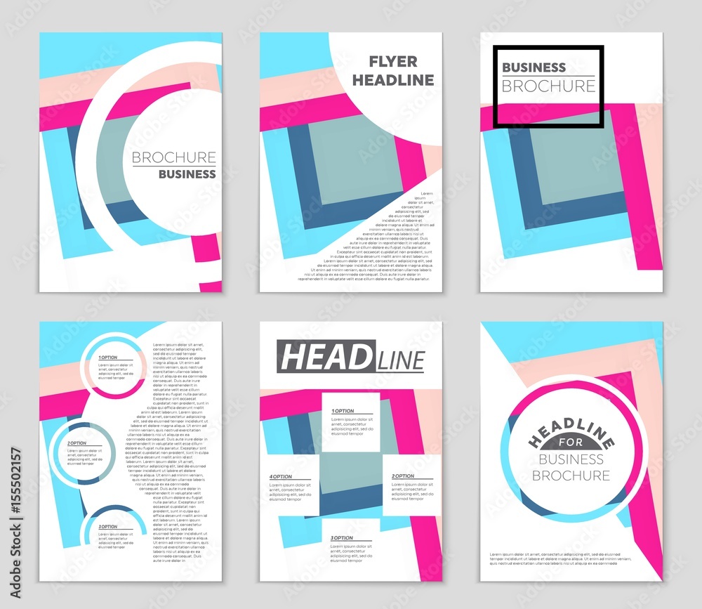 Abstract vector layout background set. For art template design, list ...