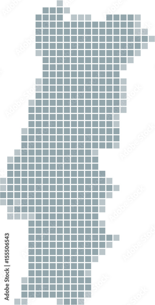 Carte du Portugal pixel Stock Vector | Adobe Stock
