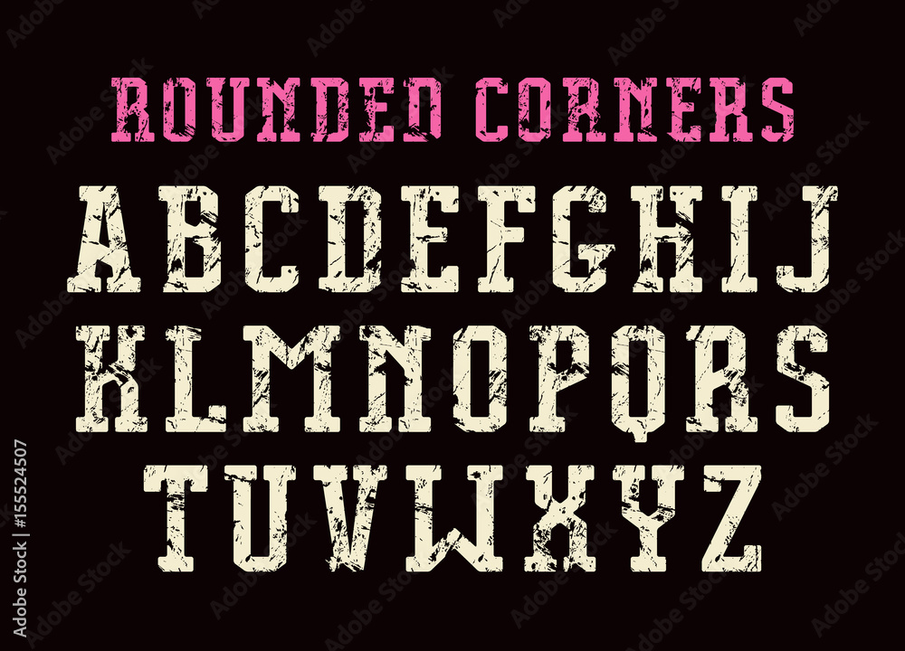 Serif font with rounded corners Stock Vector | Adobe Stock