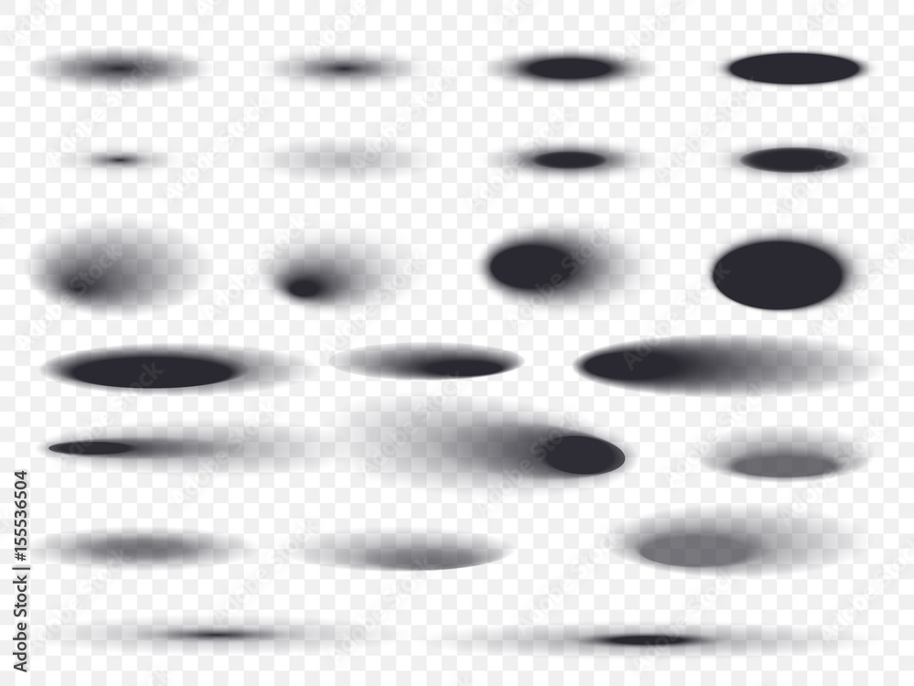 Shadows vector set of round circles with different illumination angles ...